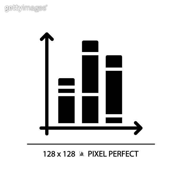Vertical Stacked Column Chart Black Glyph Icon 이미지 1555086379 게티이미지뱅크