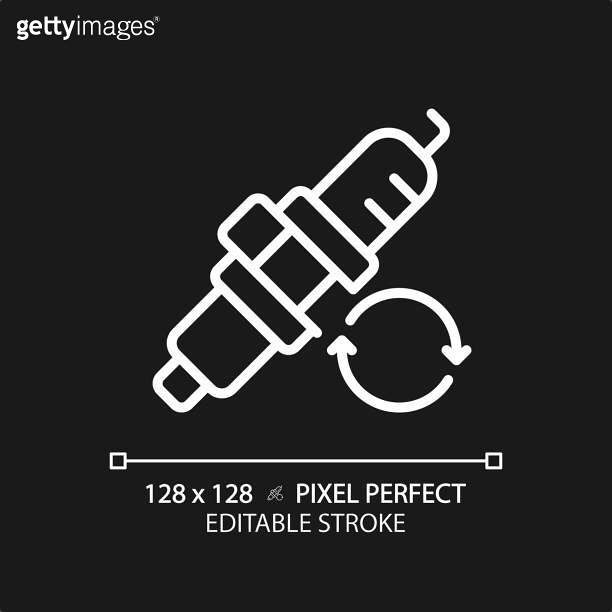 2D customizable thin line white car spark plug icon 이미지 (1675524135 ...