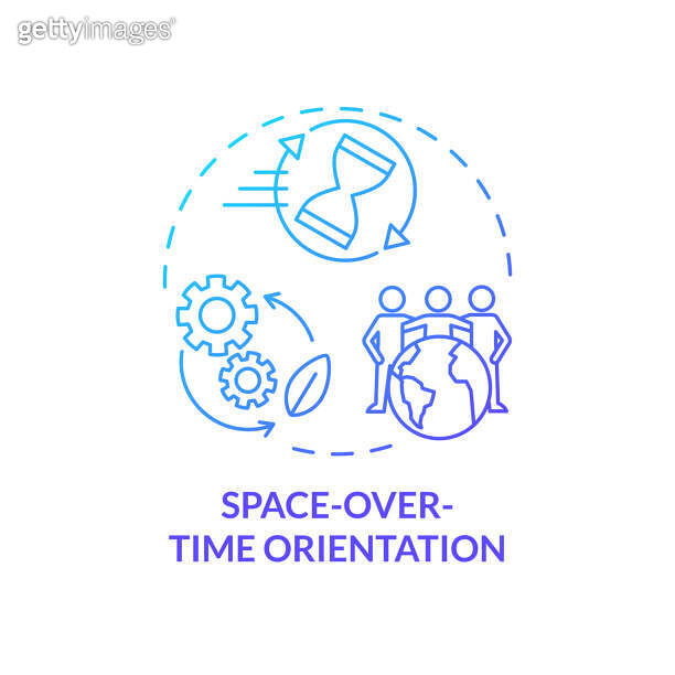 Thin line gradient space over time orientation icon concept (1884465875 ...