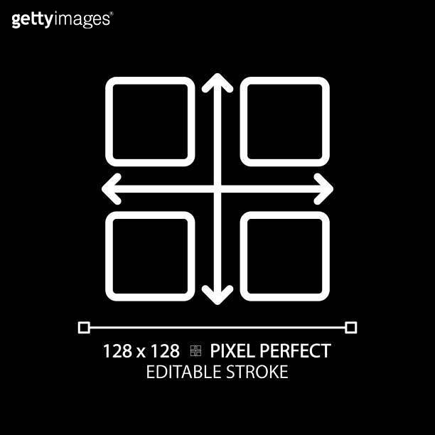 Matrix chart white linear icon for dark theme (1552500609) 일러스트, 무료 ...