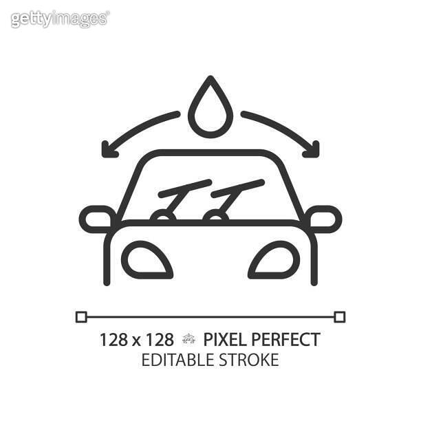 2D customizable thin line black car windshield icon 이미지 (1673764962 ...