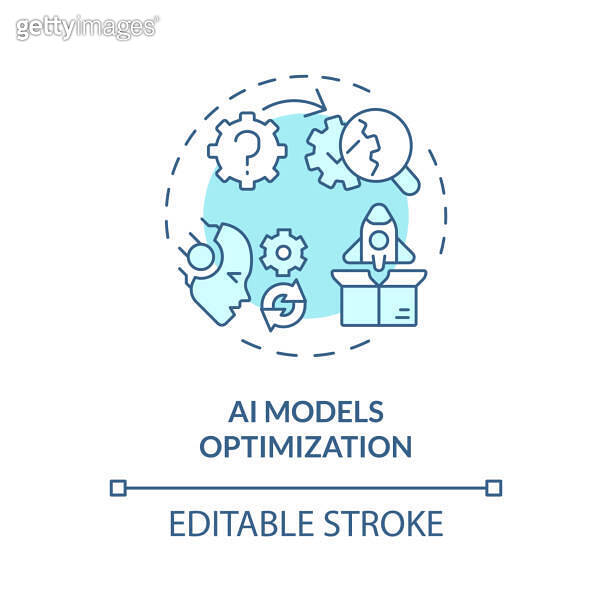 Blue thin line icon AI models optimization concept 이미지 (1714637383 ...