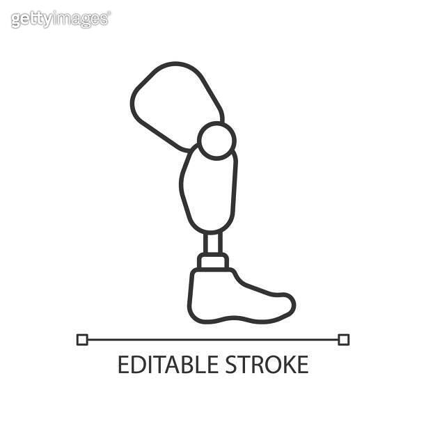 2D customizable thin line black prosthetic leg icon 이미지 (1714647545 ...