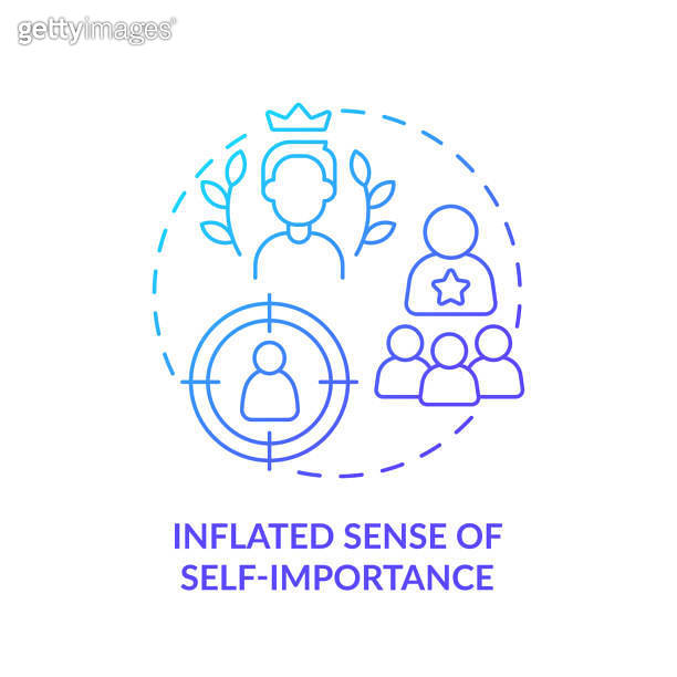 2D gradient icon inflated sense of self importance concept (1730991618 ...