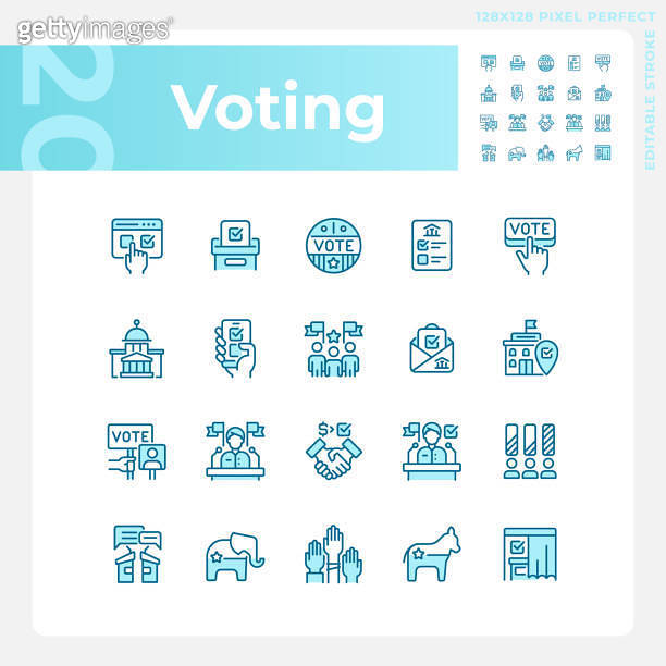 Editable pixel perfect blue voting icons set (1502848517) 일러스트, 무료 일러스트 ...