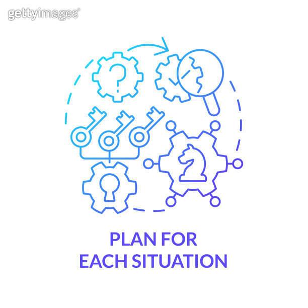 Plan for each situation blue gradient concept icon 이미지 (1480505543 ...
