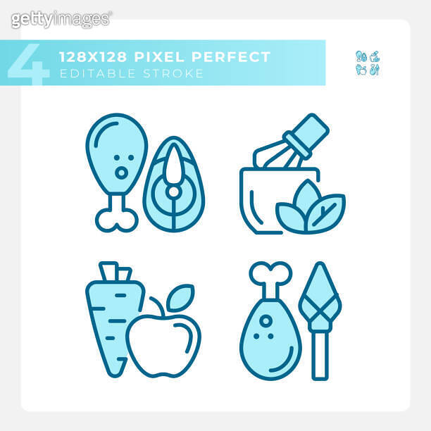 Editable pixel perfect blue allergen free icons collection (1662971219 ...