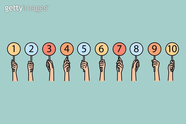 Diverse people holding numbers in hands 이미지 (1455699760) - 게티이미지뱅크