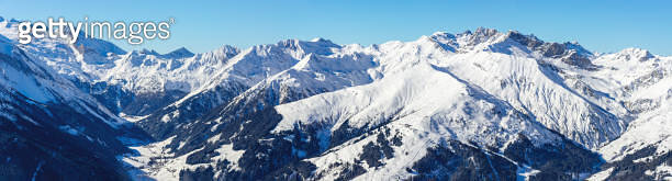 Panorama view from the Penken Mountain, Mayrhofen ski resort , into the ...
