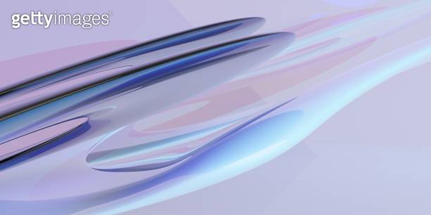 Liquid metal lines. Modern abstract background. Realistic 3D rendering ...