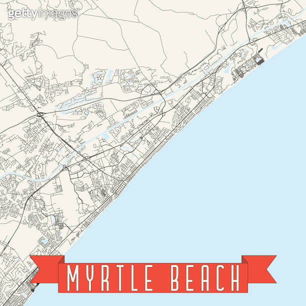 Myrtle Beach, South Carolina, USA Vector Map 이미지 (1685003675) - 게티이미지뱅크