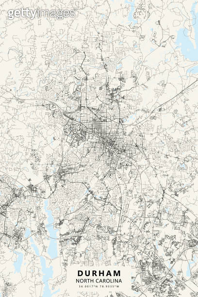 Durham, North Carolina, USA Vector Map (1496155726) 일러스트, 무료 일러스트 - 게티이미지뱅크