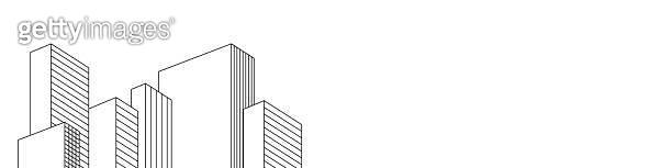 Architectural background. Tall buildings line art banner for website ...