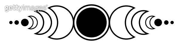 Moon phases flat icon illustration isolated on white background. 이미지 ...