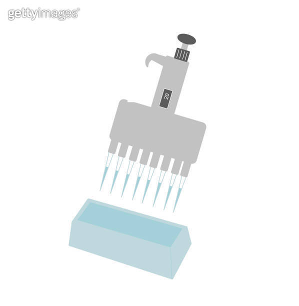 The multichannel auto-pipette were sucking the solution sample for ...