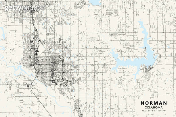 Norman, Oklahoma, USA Vector Map (1502597673) 일러스트, 무료 일러스트 - 게티이미지뱅크
