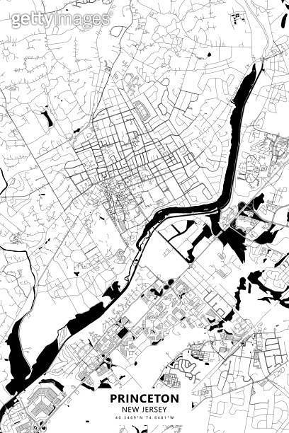 Princeton, New Jersey, USA Vector Map (1490169870) 일러스트, 무료 일러스트 - 게티이미지뱅크