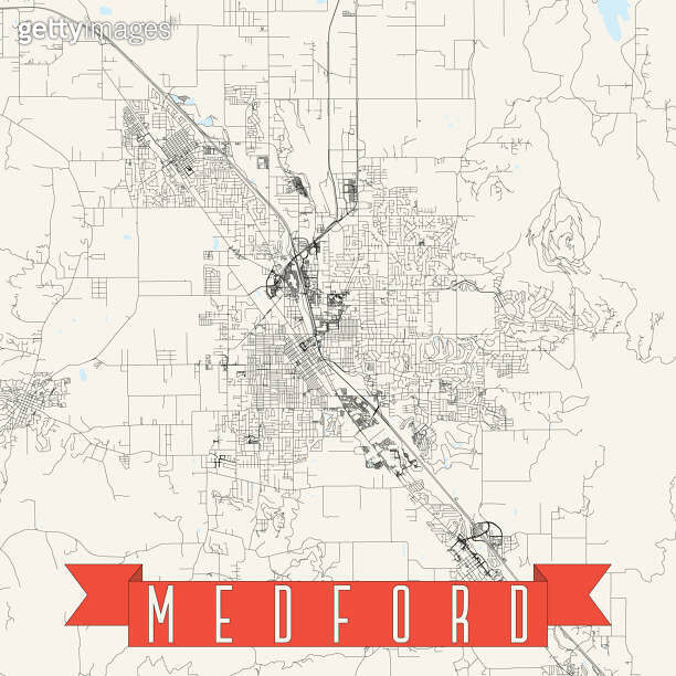 Medford, Oregon, USA Vector Map 이미지 (1502615619) - 게티이미지뱅크