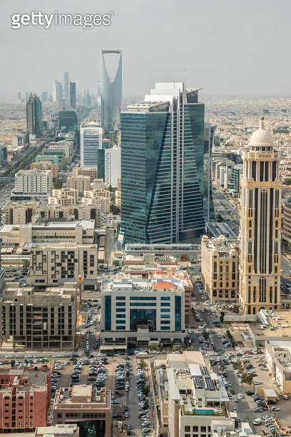 Aerial panorama of downtown of Riyadh city, Al Riyadh, Saudi Arabia 이미지 ...