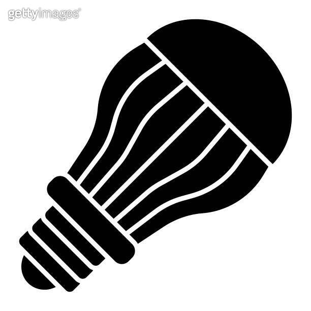 Ecological light bulb solid icon. Eco lamp vector illustration isolated ...
