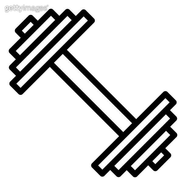 Dumbbell line icon. Weights vector illustration isolated on white ...
