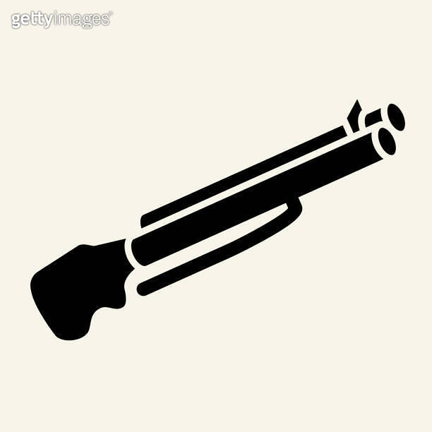 Shotgun solid icon. Double-barreled gun vector illustration isolated on ...
