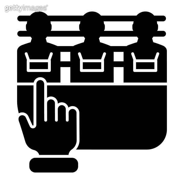 Suspects of crime solid icon. Suspects piking vector illustration ...