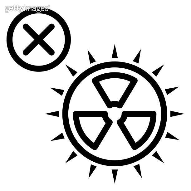 No radiation line icon, Safety engineering concept, Prohibition of ...