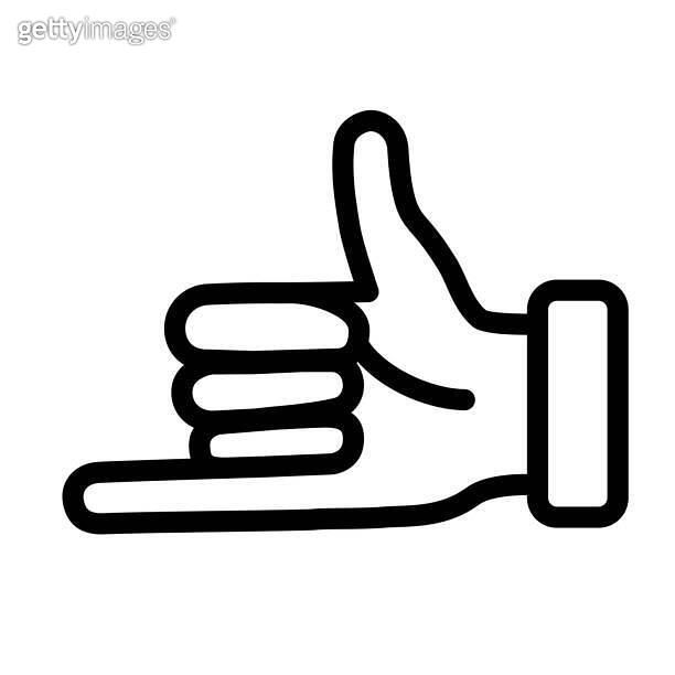 Promise hand gesture line icon, gestures concept, fist with elongated ...