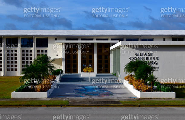Entrance to the Guam Congress building - the parliament, Hagatna, Guam ...