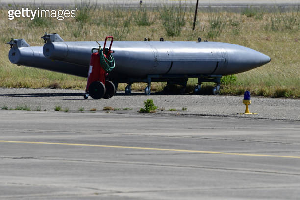 Fighter jet drop tanks - used to extend the aircraft range with extra ...