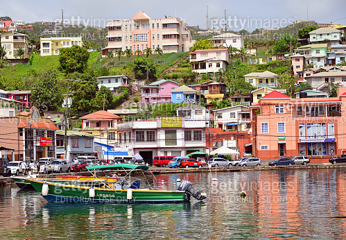 St. George's Inner Harbour - waterfront buildings on corniche, Wharf ...