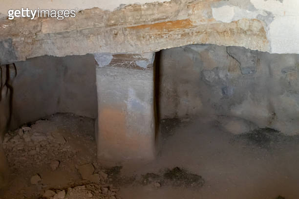 The inside of the water cistern in the ruins of the fortress of Masada ...