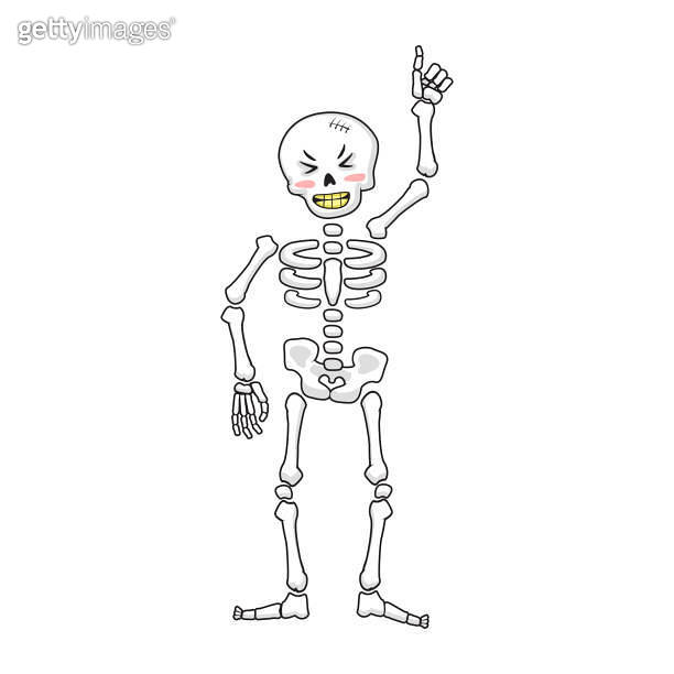 Cartoon skeleton giving a thumbs up. Vector Illustration for halloween ...