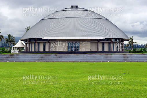 Domed building housing the Parliament of Samoa (Maota Fono), Apia ...