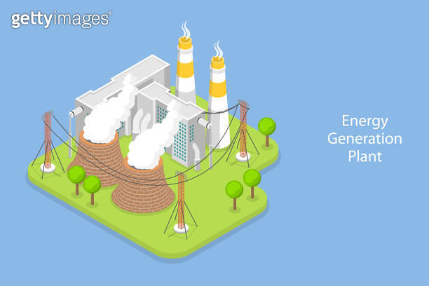 3D Isometric Flat Vector Conceptual Illustration of Energy Generation ...