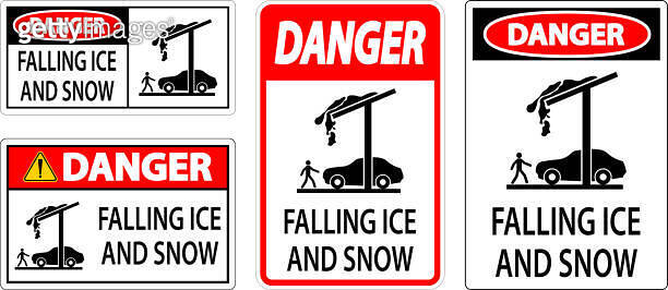 Ice and Snow Danger Sign Caution - Falling Ice And Snow Sign ...
