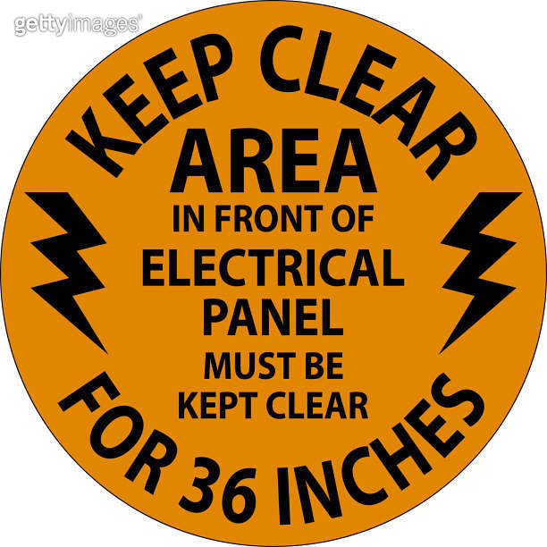 Floor Sign Keep Clear - Area In Front Of Electrical Panel Must Be Kept ...