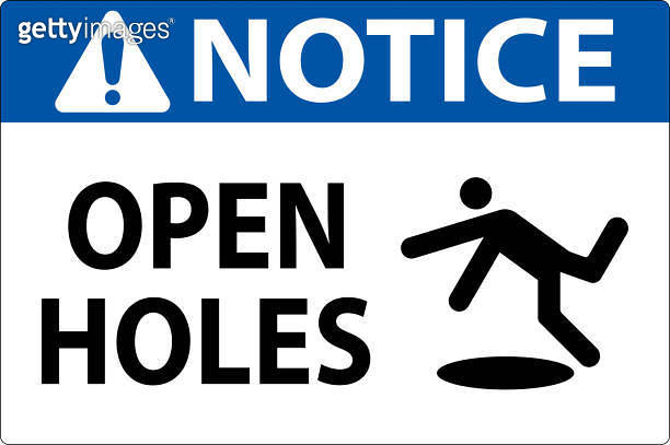 Notice Sign Open Holes 이미지 (1805856757) - 게티이미지뱅크