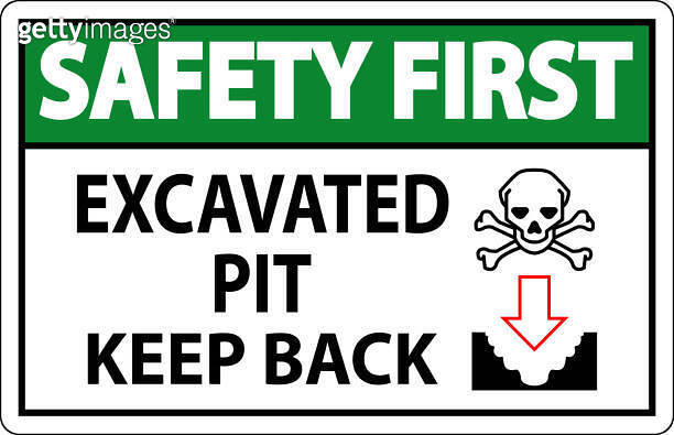 Safety First Excavated Pit Sign Excavated Pit Keep Back (1792064891 ...