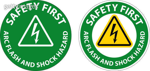 Safety First Floor Sign Arc Flash And Shock Hazard 이미지 (1489427761 ...