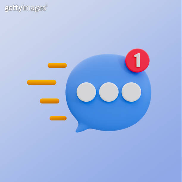 3d minimal online message sending. online chatting icon. quick message ...
