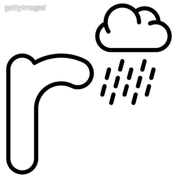 Letter r alphabet with rain icon vector illustrator (1700199534) - 게티이미지뱅크