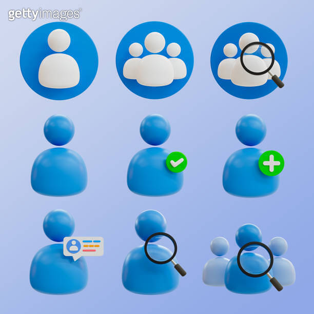 3d minimal human resource concept. business people icon. set of group ...