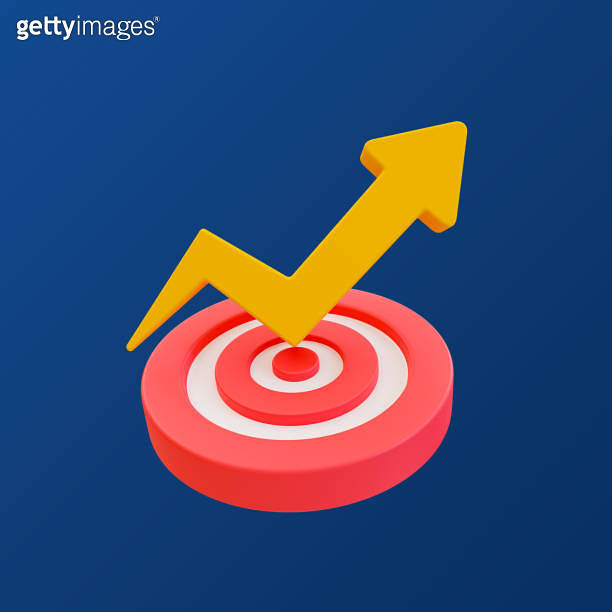 3d minimal target achievement concept. mission complete. goal ...