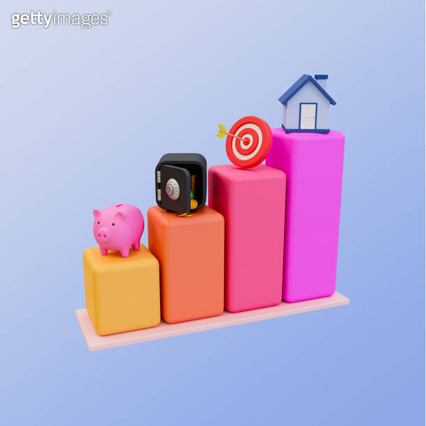 3d minimal target achievement concept. mission completion. goal ...