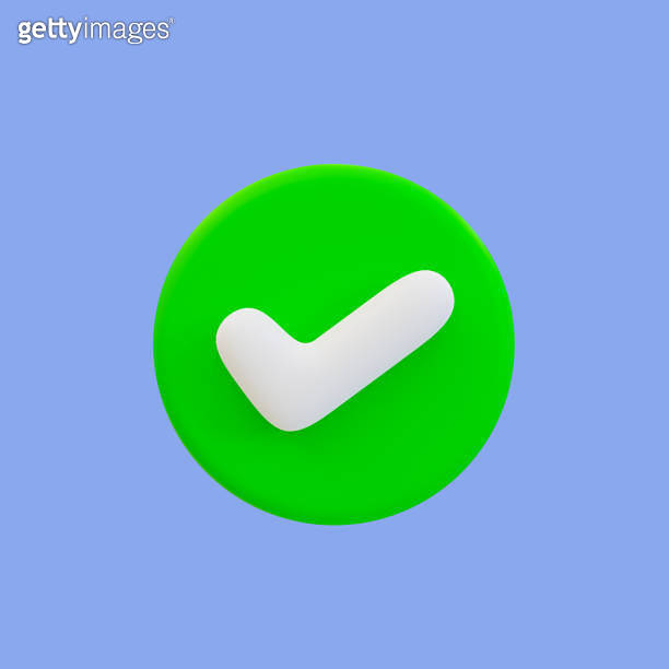 3d minimal green check mark symbol. correct sign. Get a green light ...