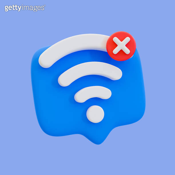 3d minimal Internet tethering. signal search failed. message box with ...