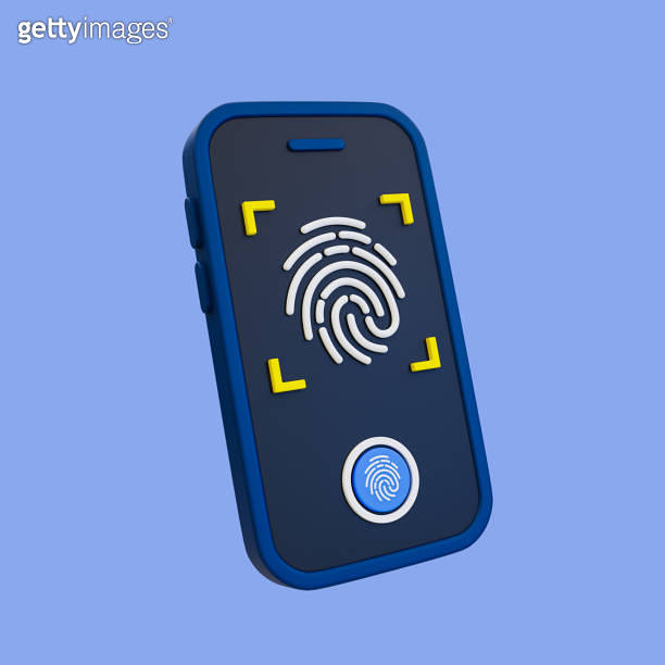3d Minimal Fingerprint Verification Use Authentication Safety Protection System Smartphone