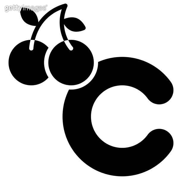 Letter c alphabet with cherry icon vector illustrator (1700199559) - 게티 ...